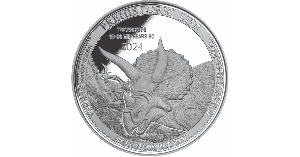 Creaturi preistorice, 20 franci, argint, Congo, 2024