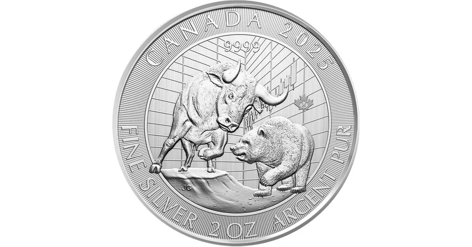 Se agită taurul, urlă ursul..., 10 dolari, argint, Canada, 2025