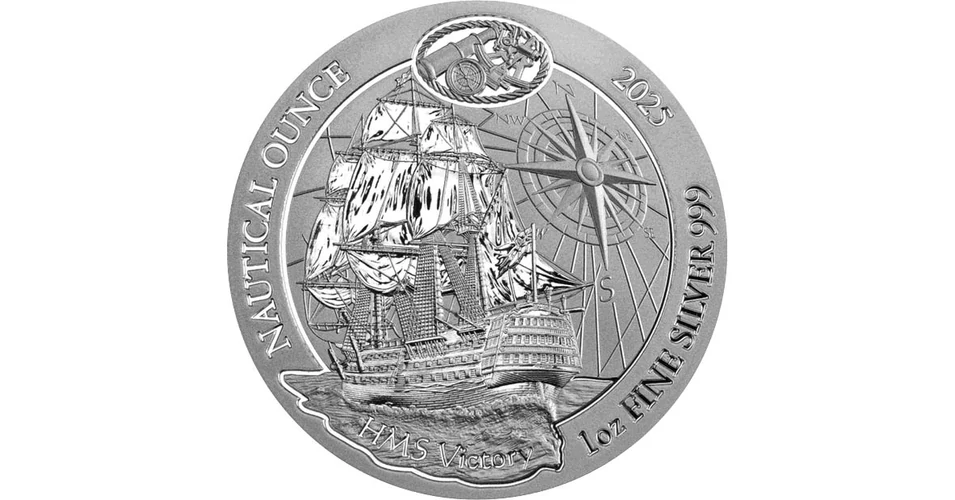 HMS Victory, cea mai veche navă de război, 50 franci, argint, Ruanda, 2025